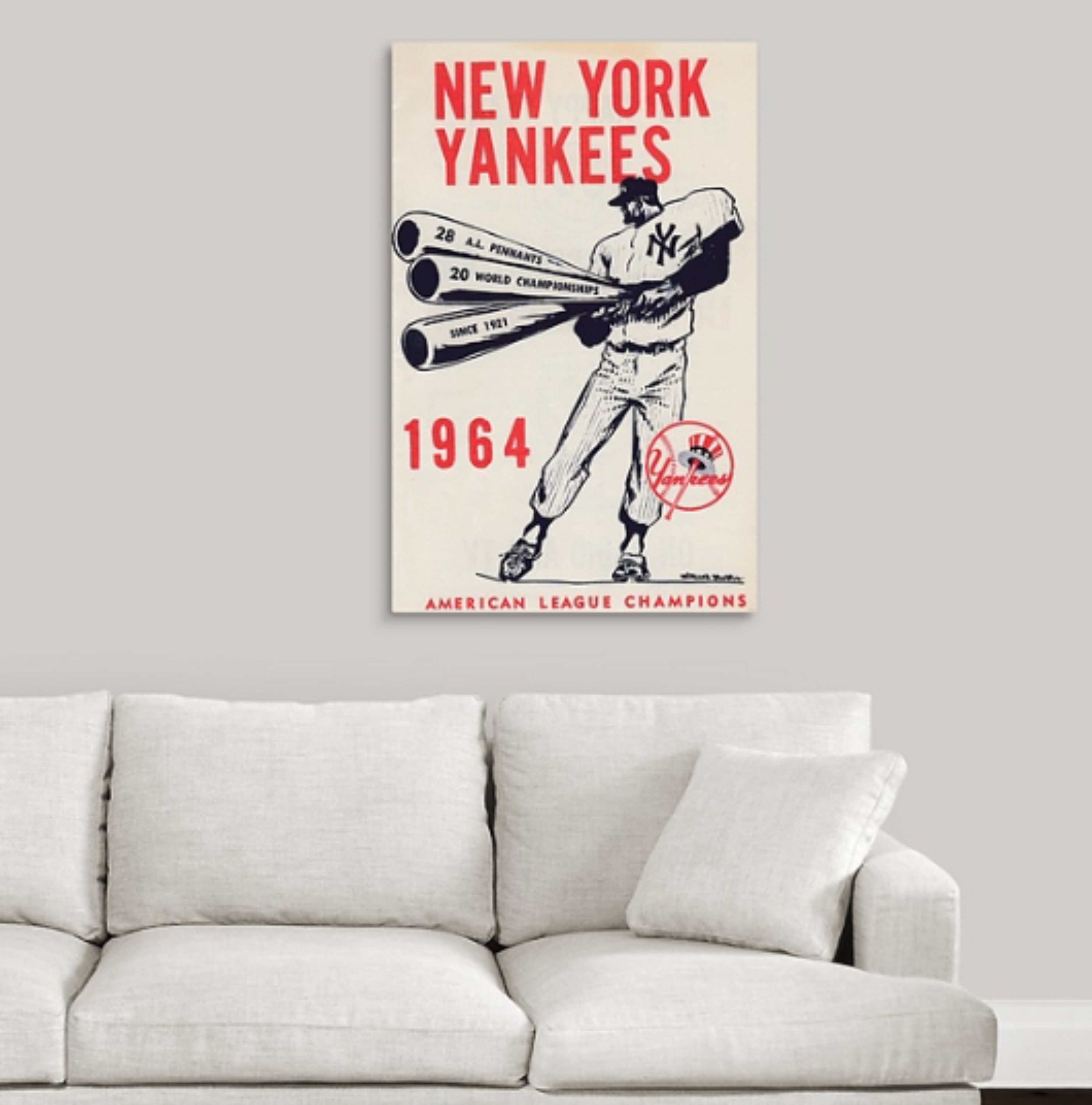 1964 New York Yankees Canvas Art | Artist Willard Mullin | Row One ...