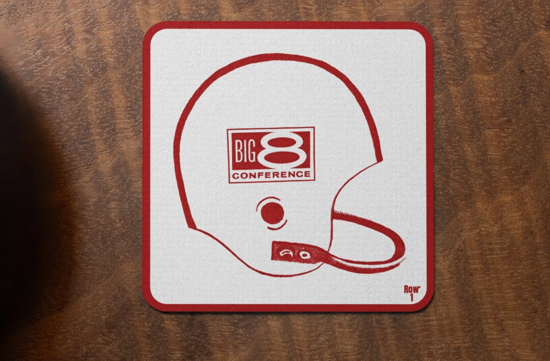 Big 8 Conference Football Helmet Drink Coasters 4 Row One Brand Coffee ...