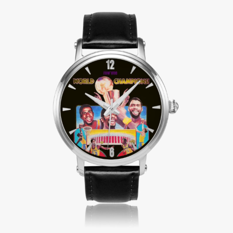 80s LA Lakers Art Watch: Automatic Stainless Steel, Leather Band - Etsy