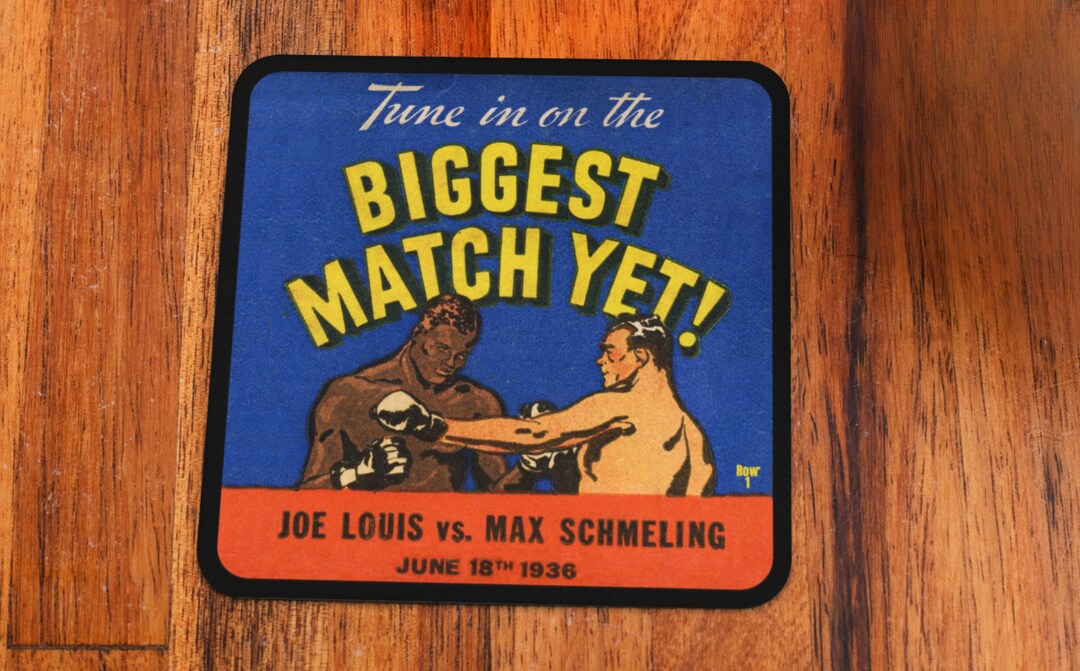 Joe Louis Vs. Max Schmeling Boxing Coasters: 1936 Vintage Art (set of 4 ...