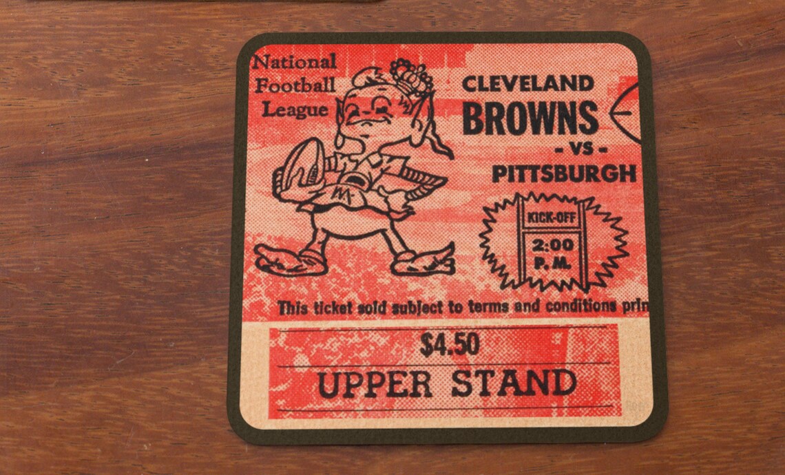 1960 Browns Vs Steelers Ticket Coasters: Vintage Football Gift - Etsy