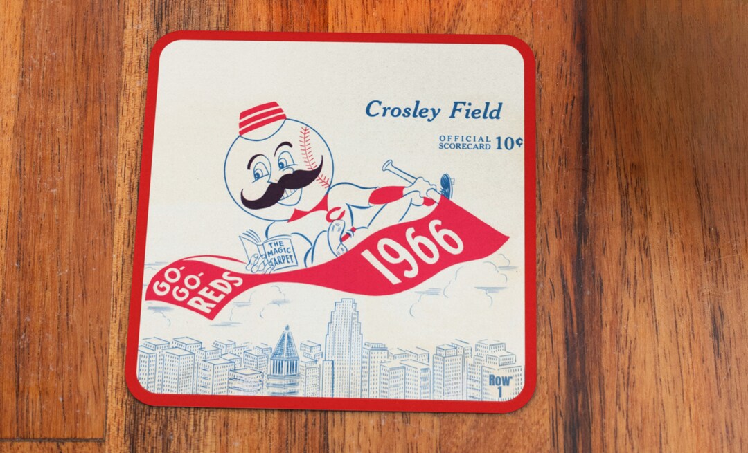 2024 Father's Day Sports Gifts 1966 Cincinnati Reds Scorecard Art Drink ...