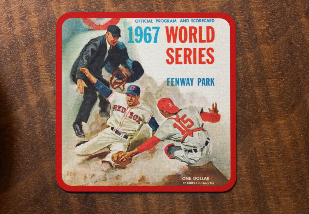 1967 World Series Program Art Coasters: Boston Red Sox Gifts (set of 4 ...