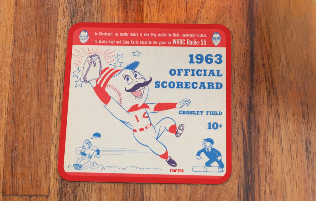 1963 Cincinnati Reds Scorecard Art Coasters (4) | Row One Brand ...