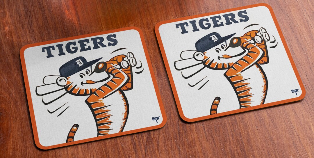 Detroit Tigers Cartoon Art Coasters: 1960s Baseball Gifts - Etsy