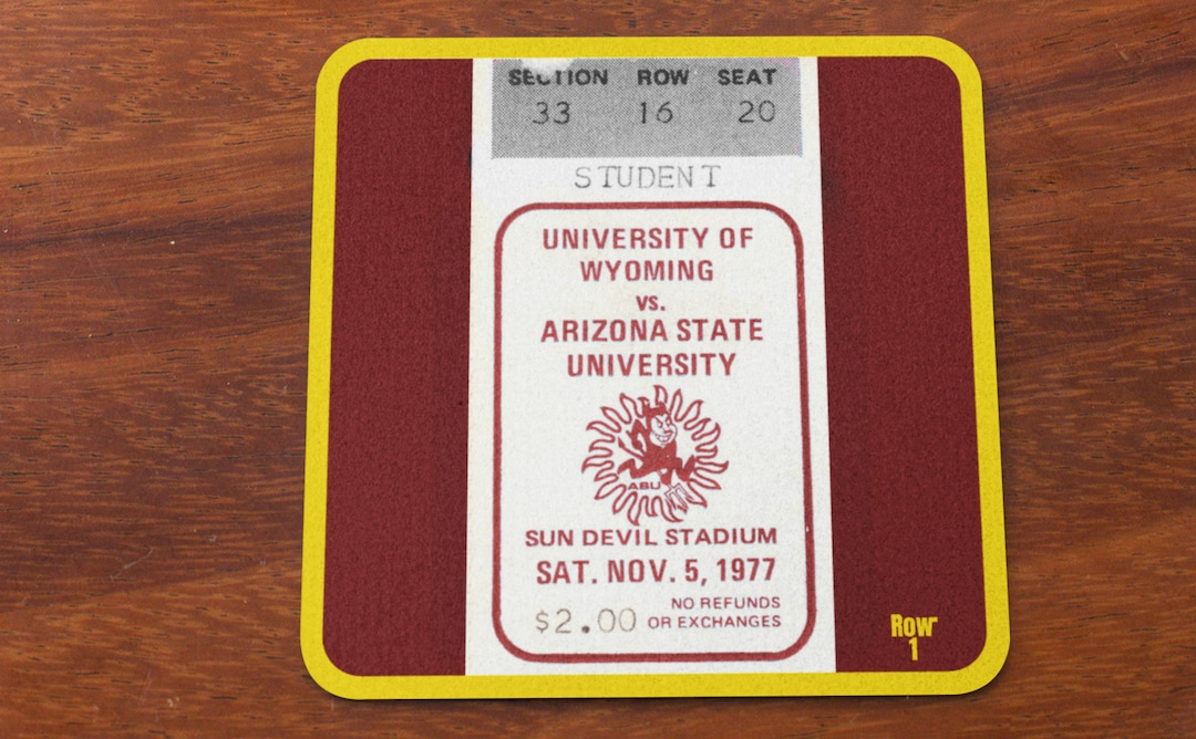 1977 Wyoming Vs. Arizona State Football Ticket Drink Coasters - Etsy