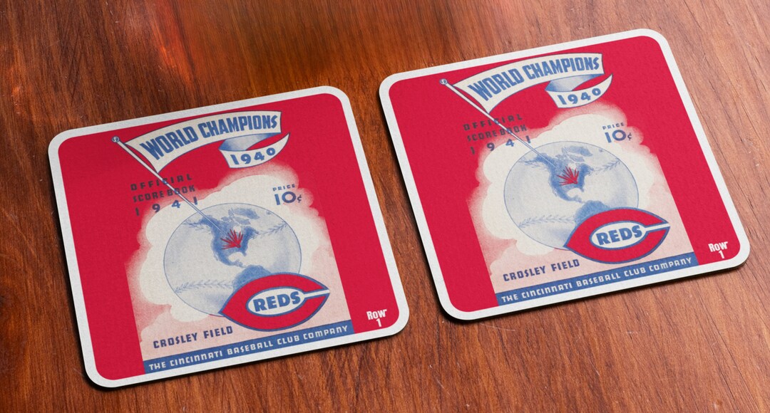 1941 Cincinnati Reds Scorebook Art Drink Coasters (4) | Custom Made ...