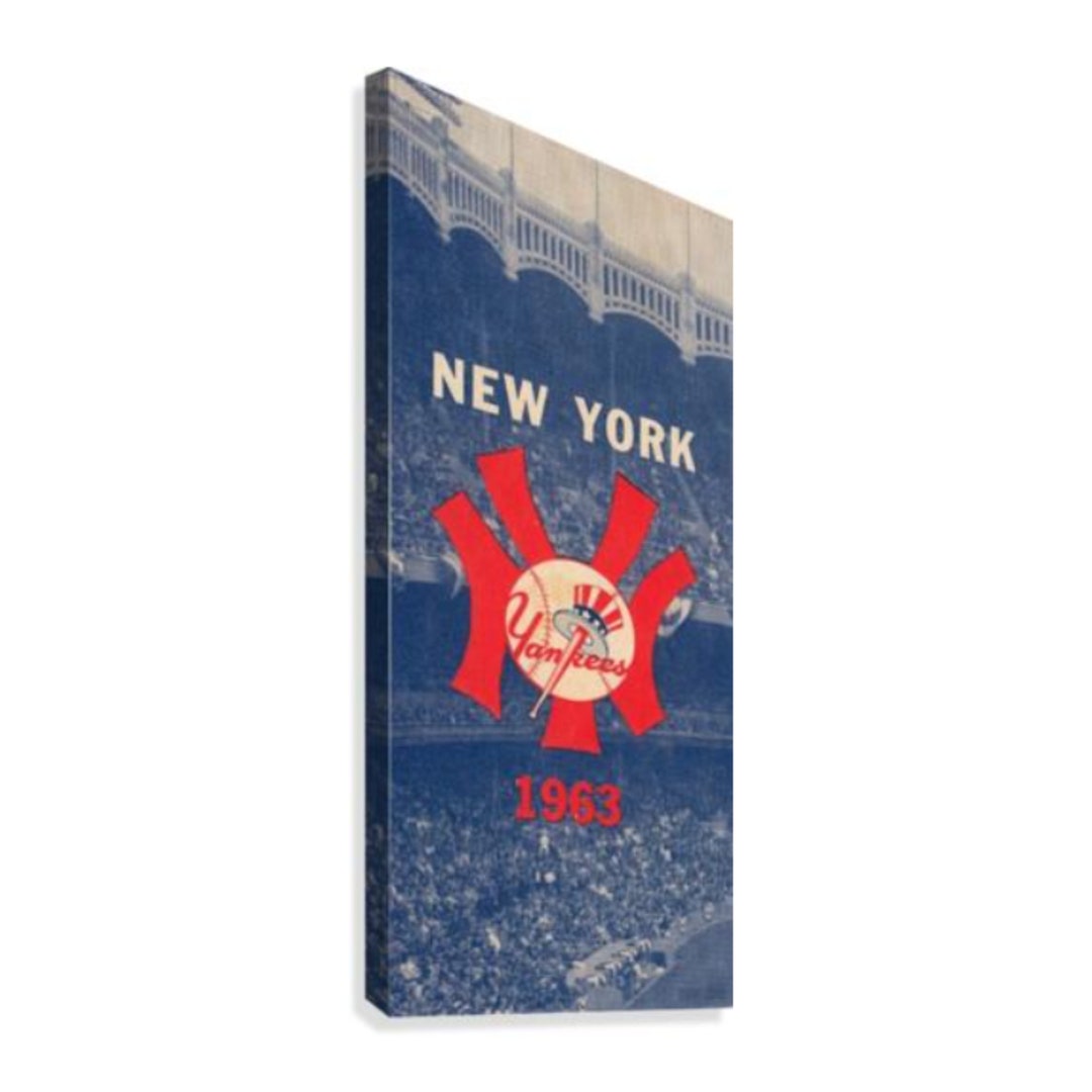 1963 New York Yankees Cover Art | 36 X 17 Inch Canvas Baseball Art ...