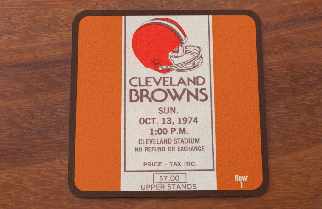 1974 Browns Vs Bengals Coasters: Historic Football Ticket, Set of 4 - Etsy