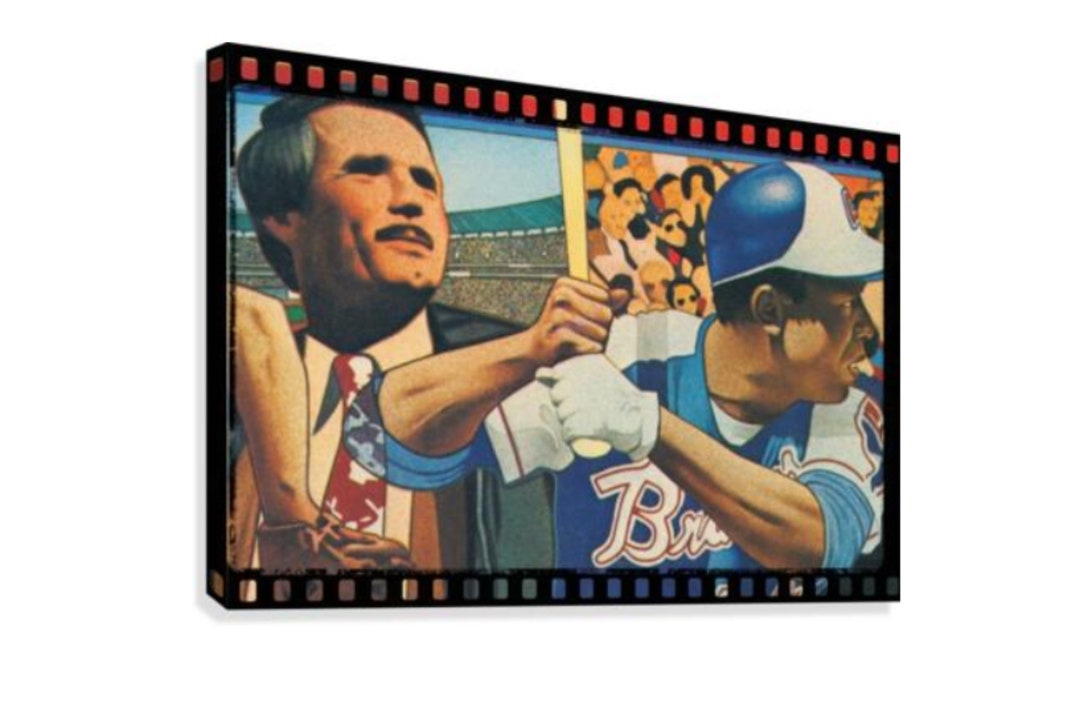 Ted Turner and Hank Aaron Atlanta Braves Art | 36 X 25 Inch Canvas ...