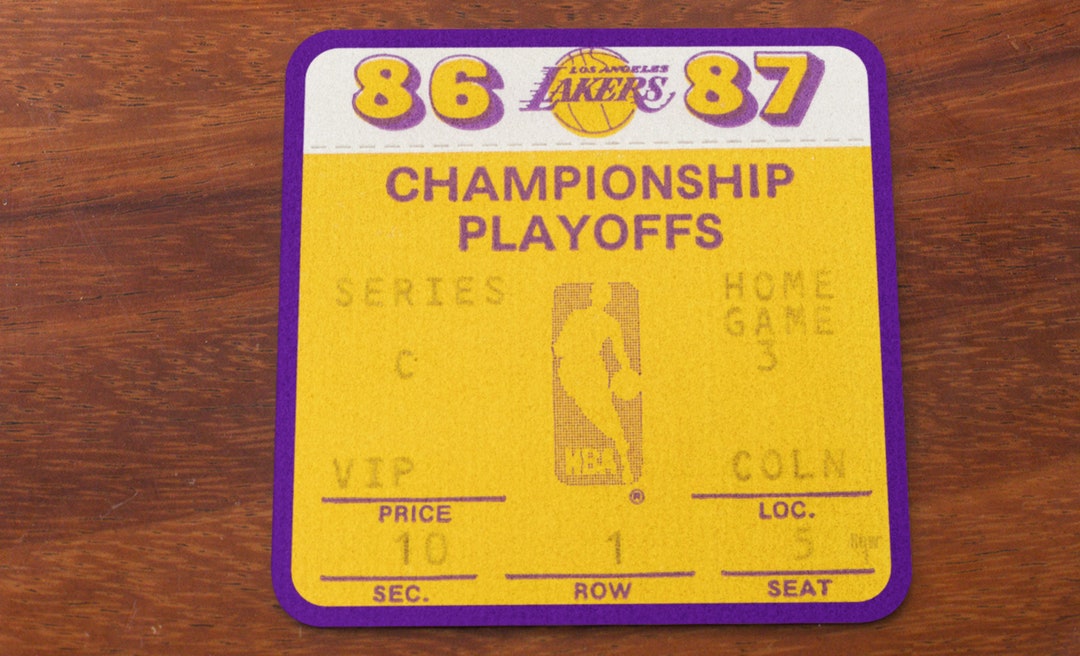 1986 Championship Playoffs LA Lakers Basketball Ticket Stub Drink ...
