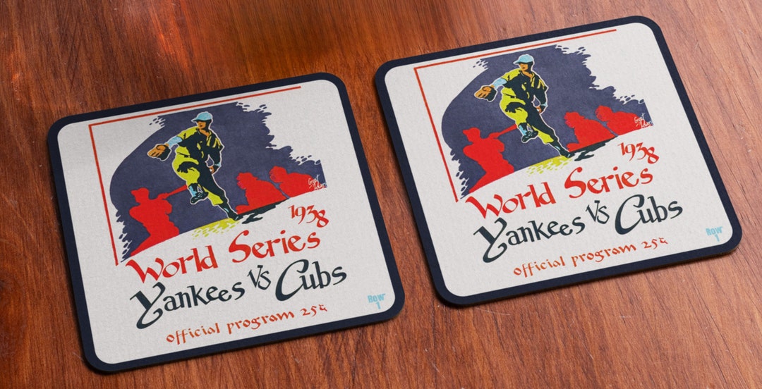 1938 World Series Art Coaster Set: Yankees Vs Cubs, Historic Baseball ...