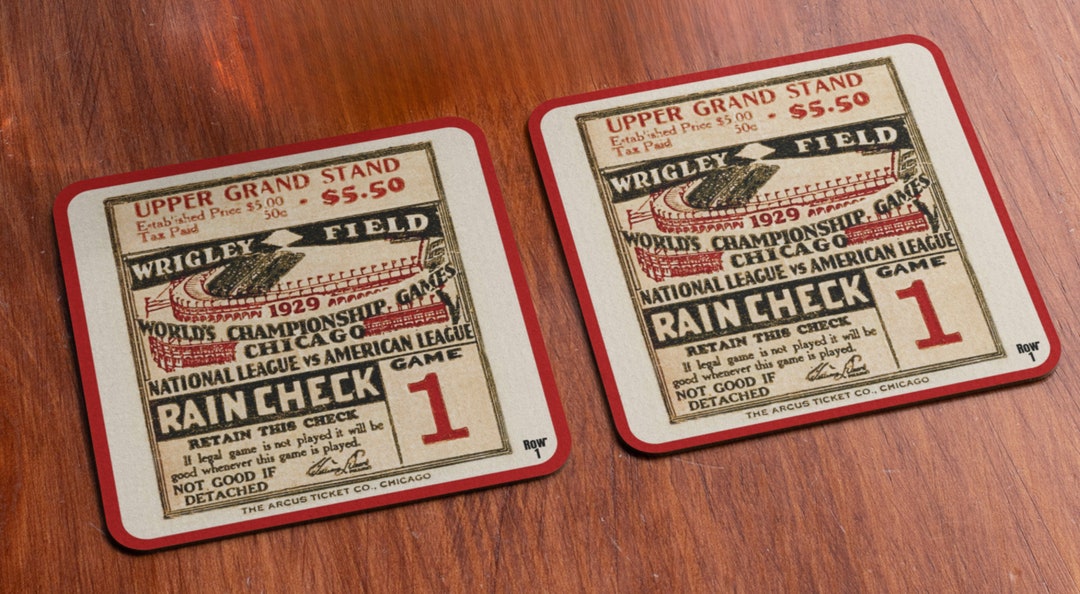 4 Piece 1929 World Series Ticket Coasters | Row One Brand | Custom Wood ...