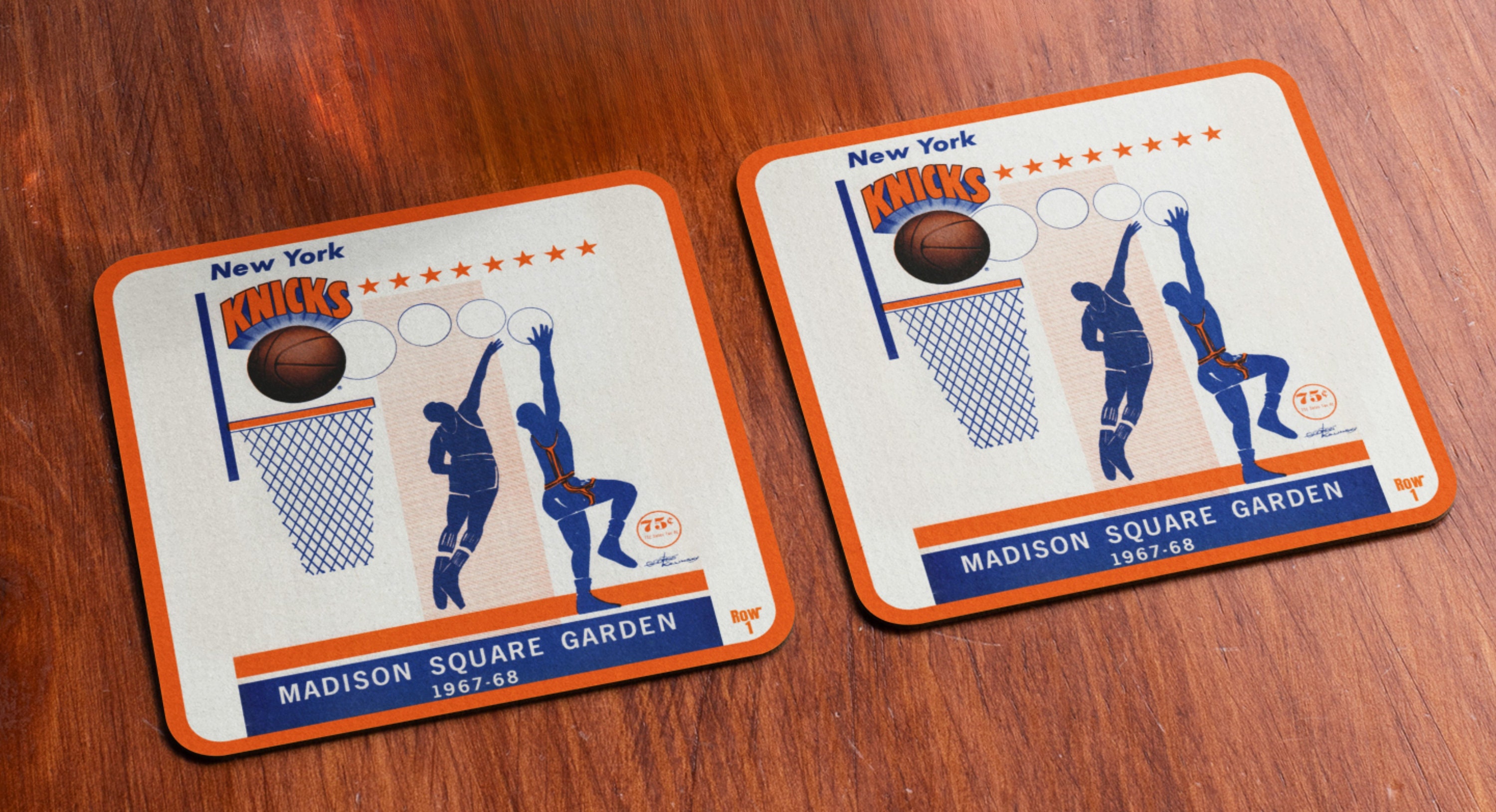 1967 New York Knicks Basketball Program Cover Art Drink Coaster Set (4 ...