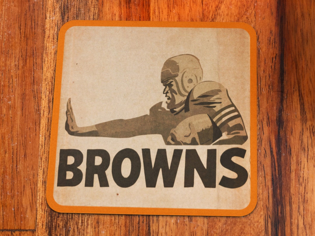 Vintage Cleveland Browns Football Art Coasters: Historic Art Gifts - Etsy
