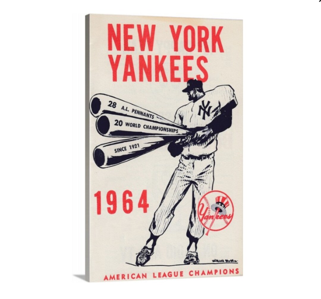 1964 New York Yankees Canvas Art | Artist Willard Mullin | Row One ...