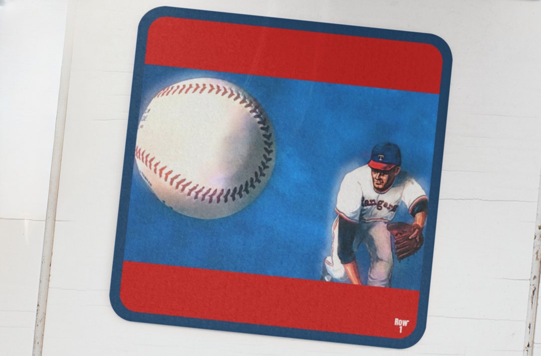1970s Texas Ranger Baseball Art Drink Coasters 4 Artist CR - Etsy