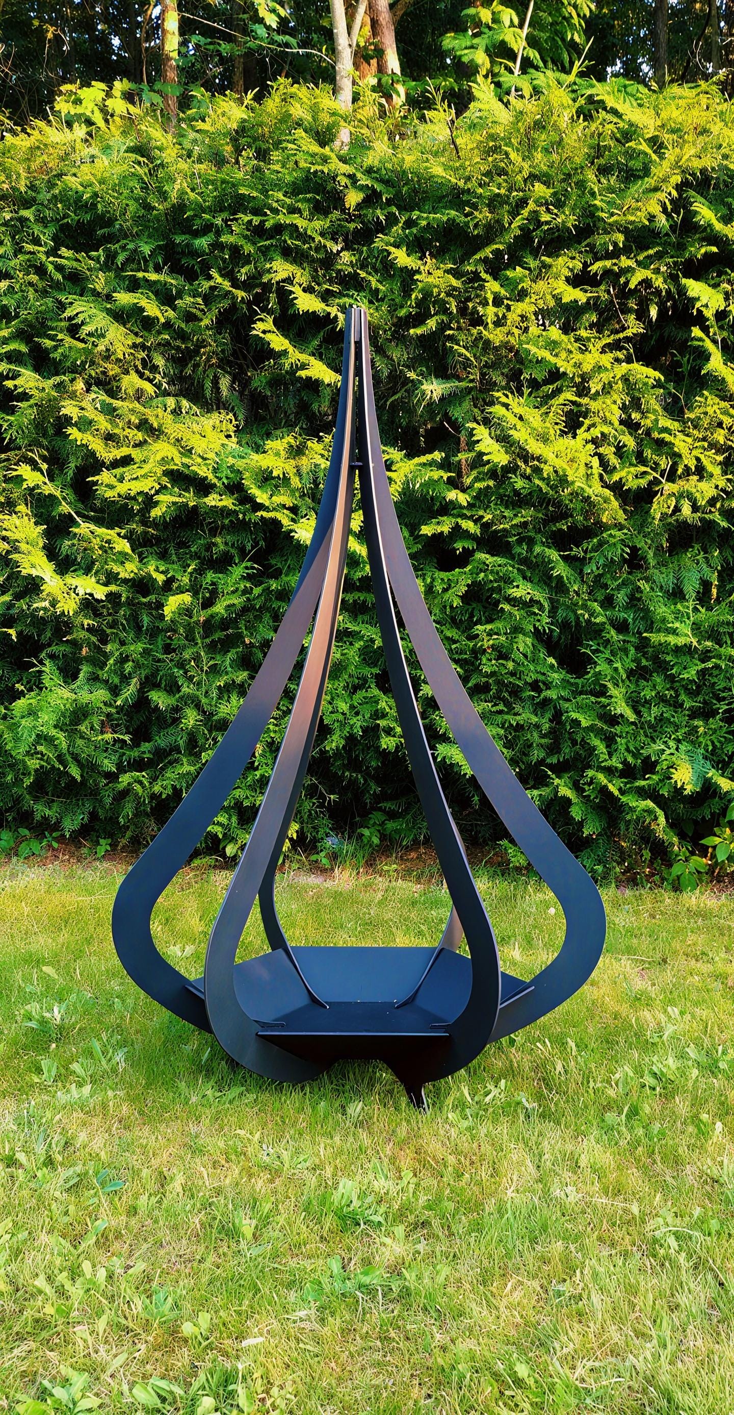 Modern DIY Teardrop-shaped Fire Pit, Flat-pack Outdoor Fireplace, Easy ...
