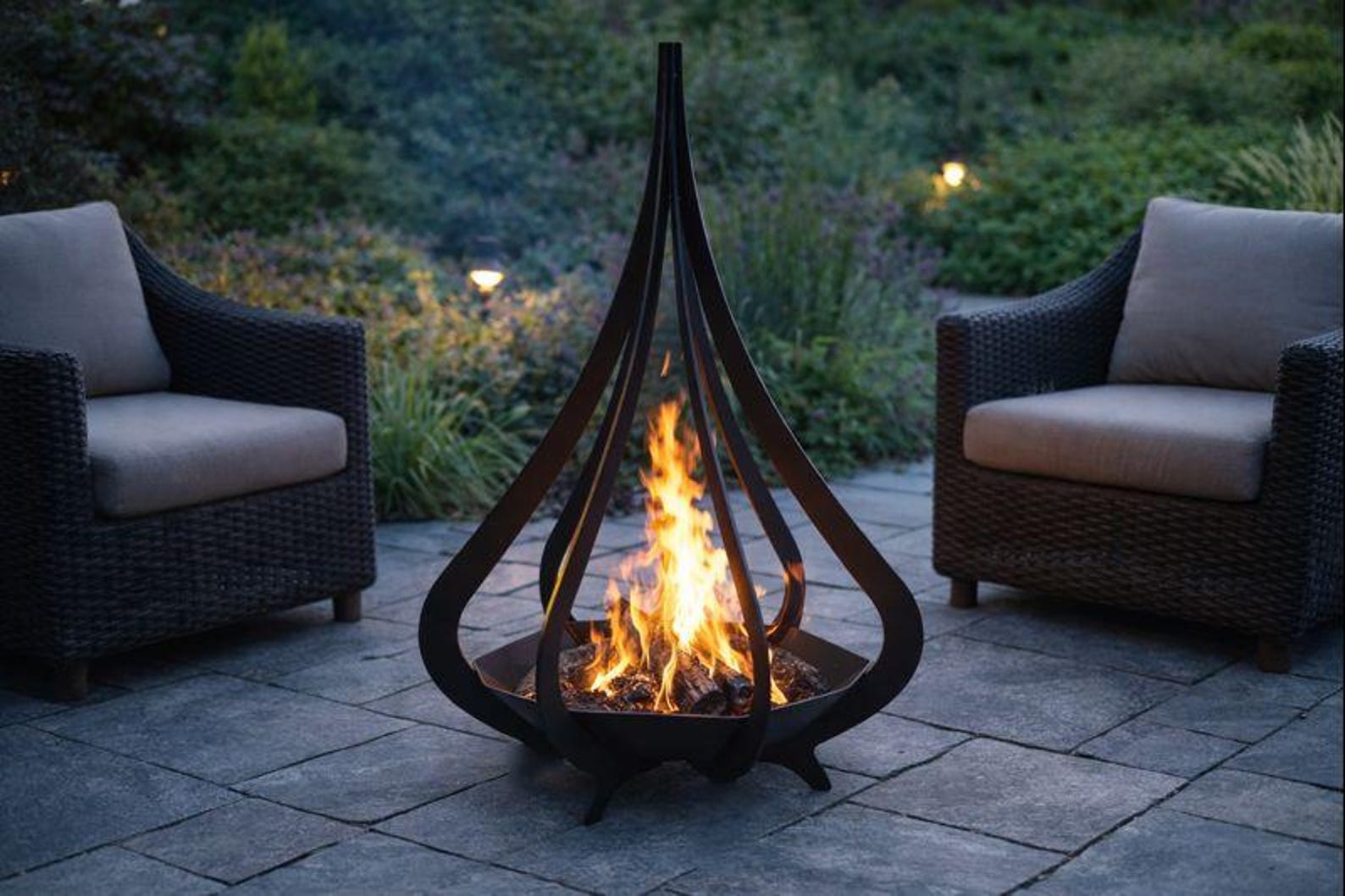 Modern DIY Teardrop-shaped Fire Pit, Flat-pack Outdoor Fireplace, Easy ...