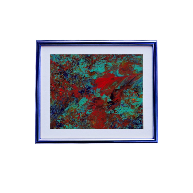 Modern Digital Abstract Fine Art, A3 Printable Red Color Poster ...