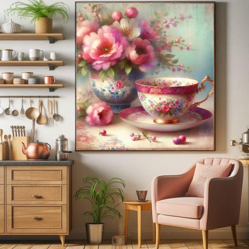 Digital Printable Wall Decor for Tea Lovers, Springtime Tea Party ...