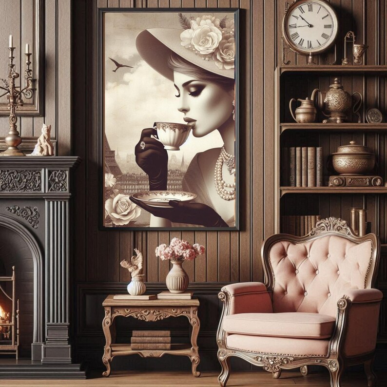 Printable 12 X12inc Pearl Jewelry Set Vintage Advertisement , Digital ...