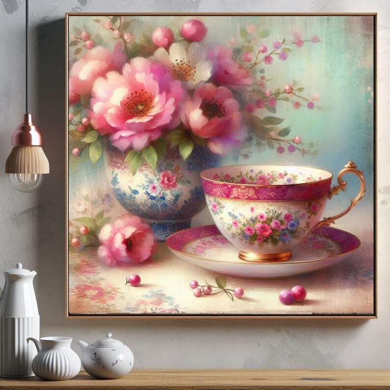 Digital Printable Wall Decor for Tea Lovers, Springtime Tea Party ...