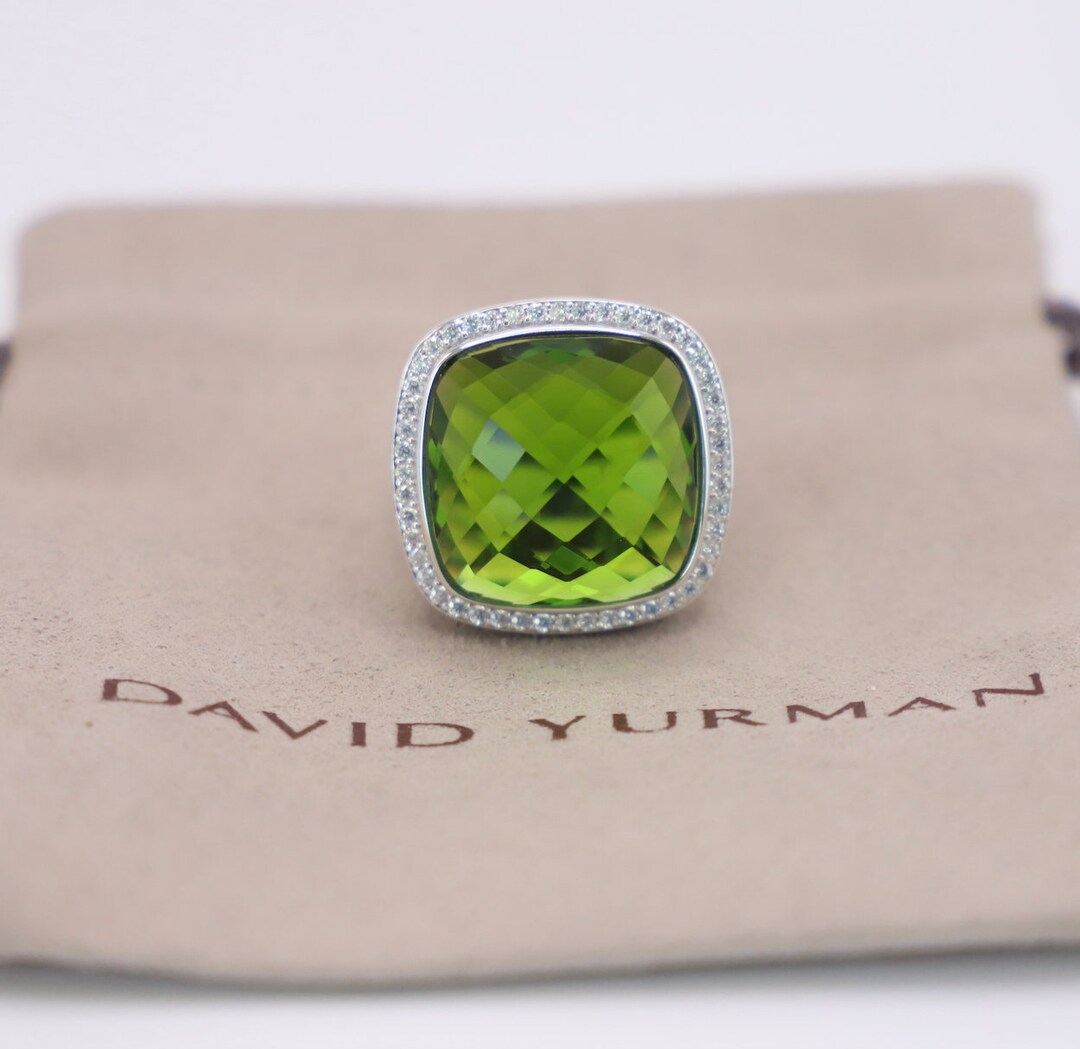 David Yurman 20mm Albion Ring With Peridot and Diamonds Size 6.5 - Etsy