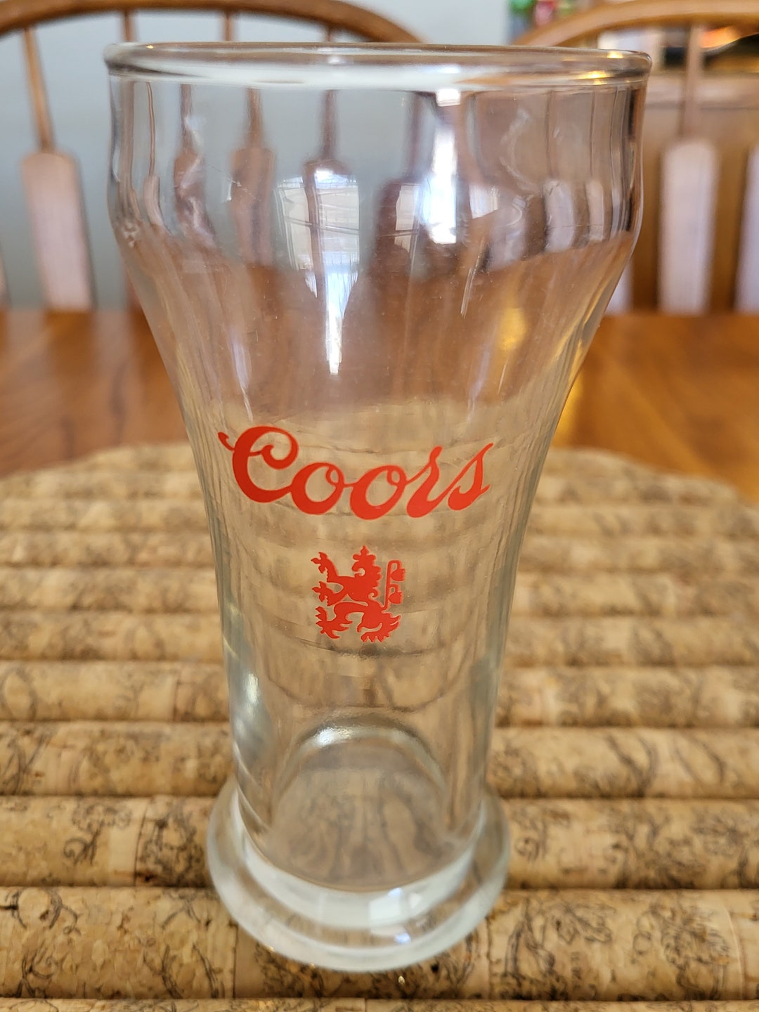 Vintage Coors Beer Sham Style Glass With Red Griffin Lion 7 Ounces - Etsy