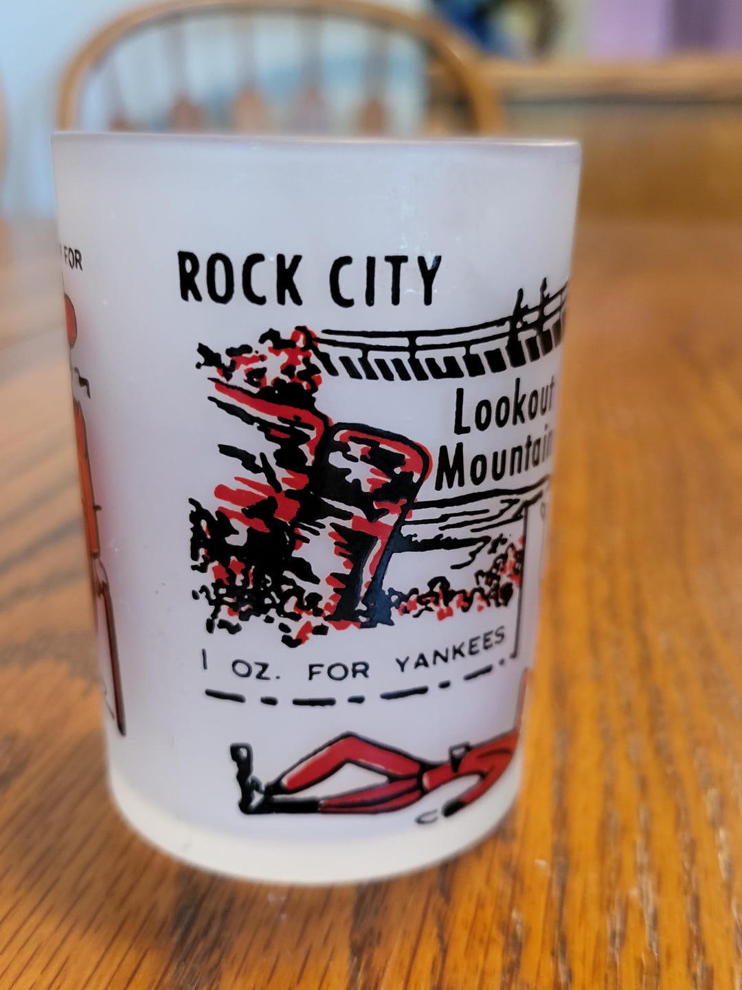 Vintage Rock City Lookout Mountain Georgia Tennessee Frosted Shot Glass ...