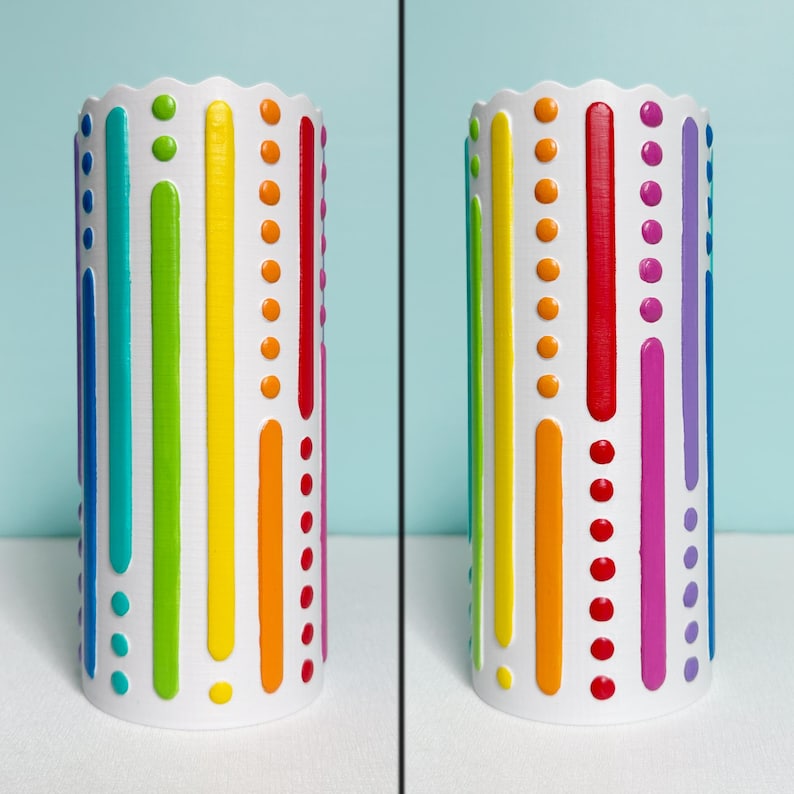 Hand Painted Rainbow Vase, Fun & Colorful 3D Printed Vase, for Dry Flowers - Etsy