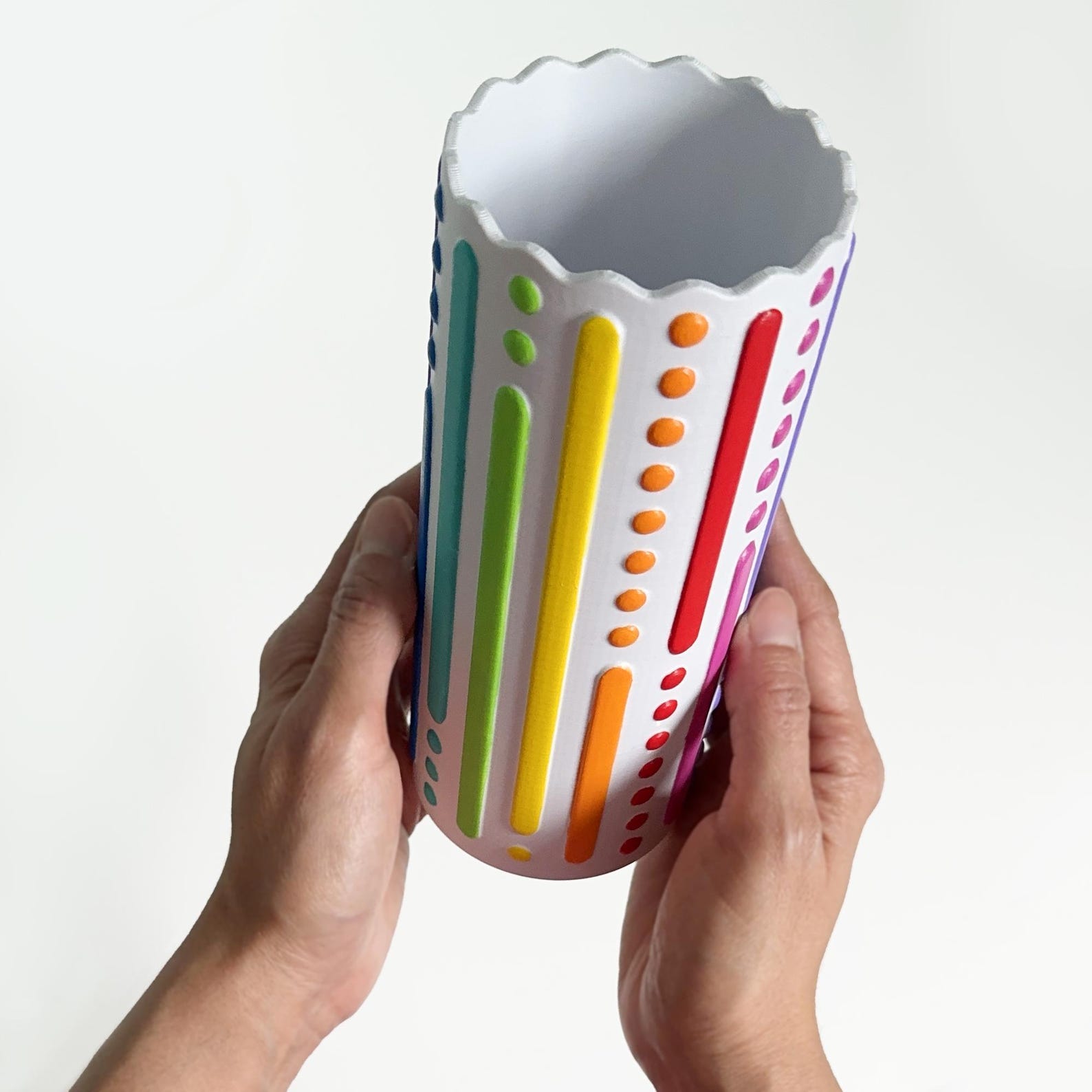 Colorful Rainbow Vase, Hand Painted Fun 3D Printed Vase, for Dry Flowers - Etsy