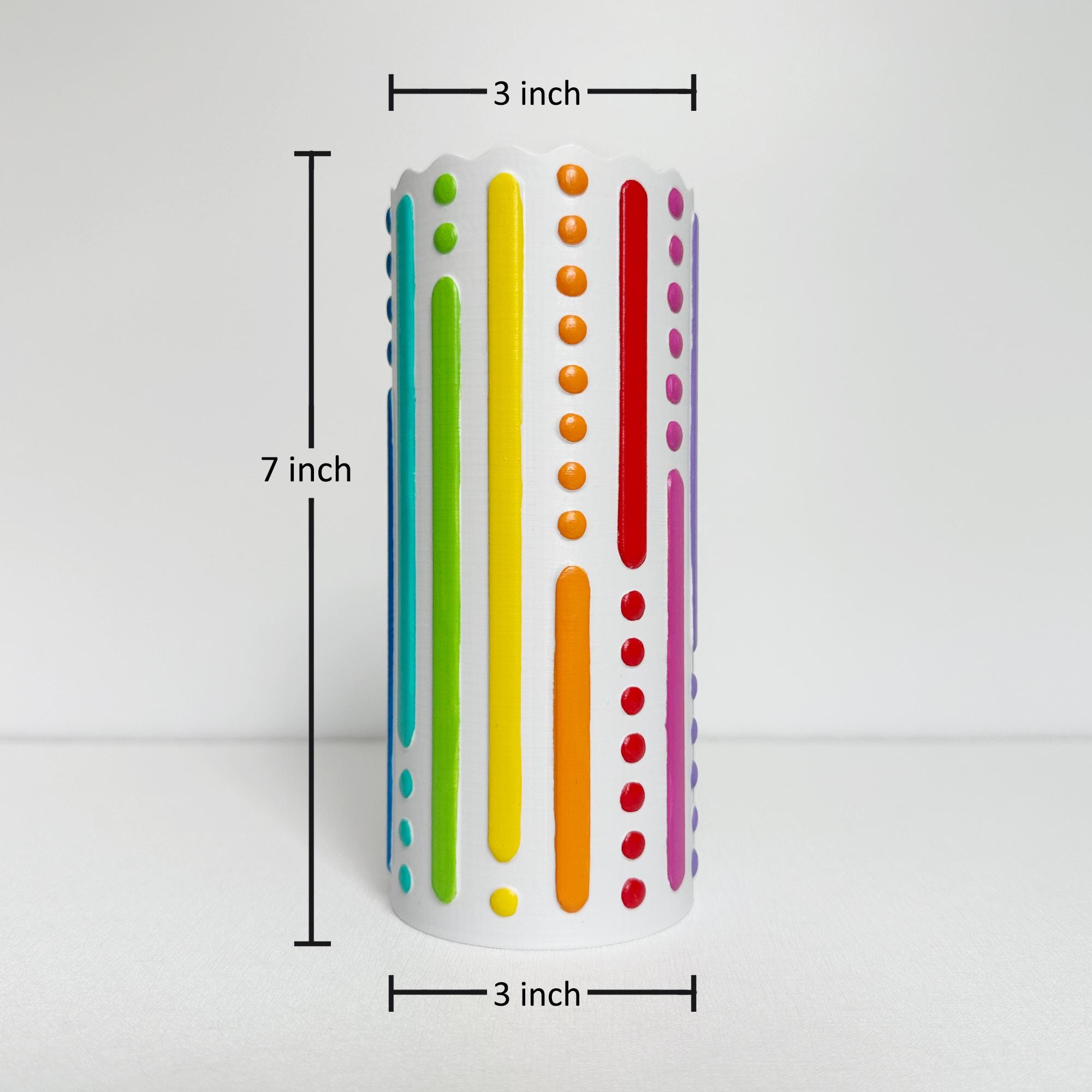Colorful Rainbow Vase, Hand Painted Fun 3D Printed Vase, for Dry Flowers - Etsy
