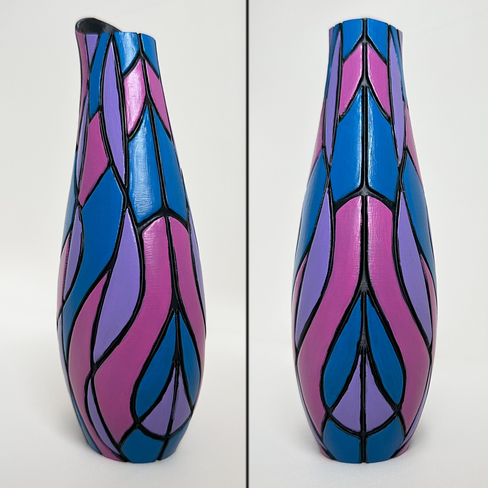 Unique Multicolor Abstract Vase, Modern Hand Painted 3D Printed Vase ...