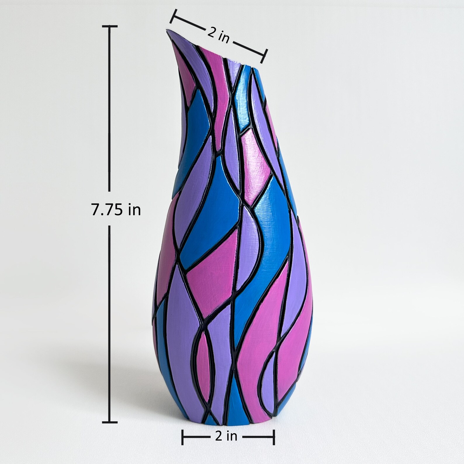 Unique Multicolor Abstract Vase, Modern Hand Painted 3D Printed Vase ...