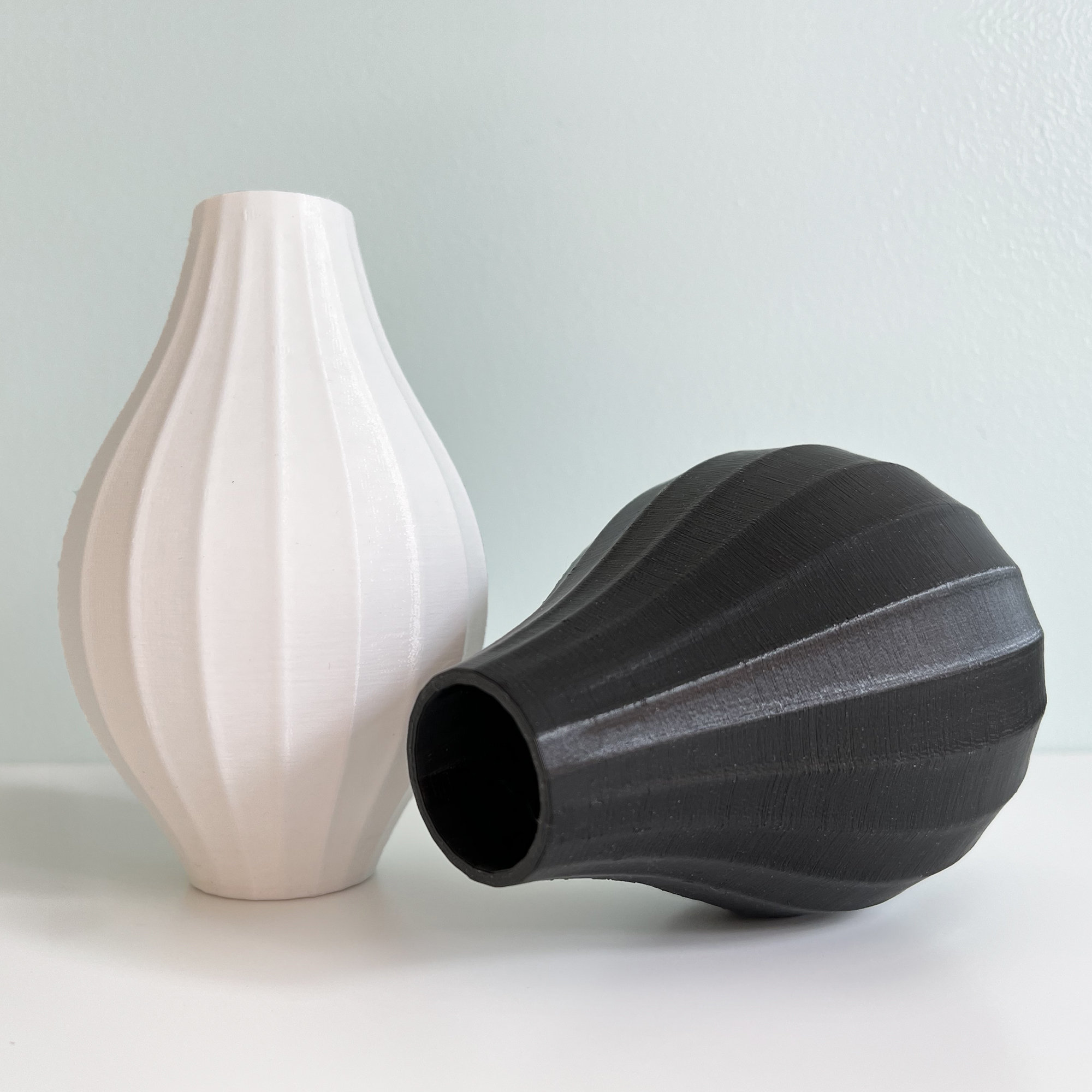 Ribbed Teardrop 3D Printed Vase, Fluted Modern Vase, for Dry Flowers - Etsy