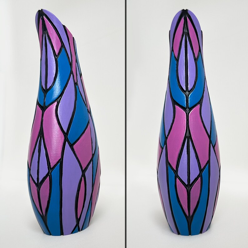 Unique Multicolor Abstract Vase, Modern Hand Painted 3D Printed Vase ...