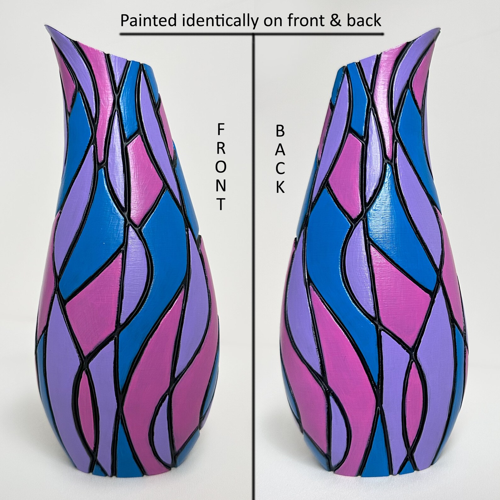 Unique Multicolor Abstract Vase, Modern Hand Painted 3D Printed Vase ...