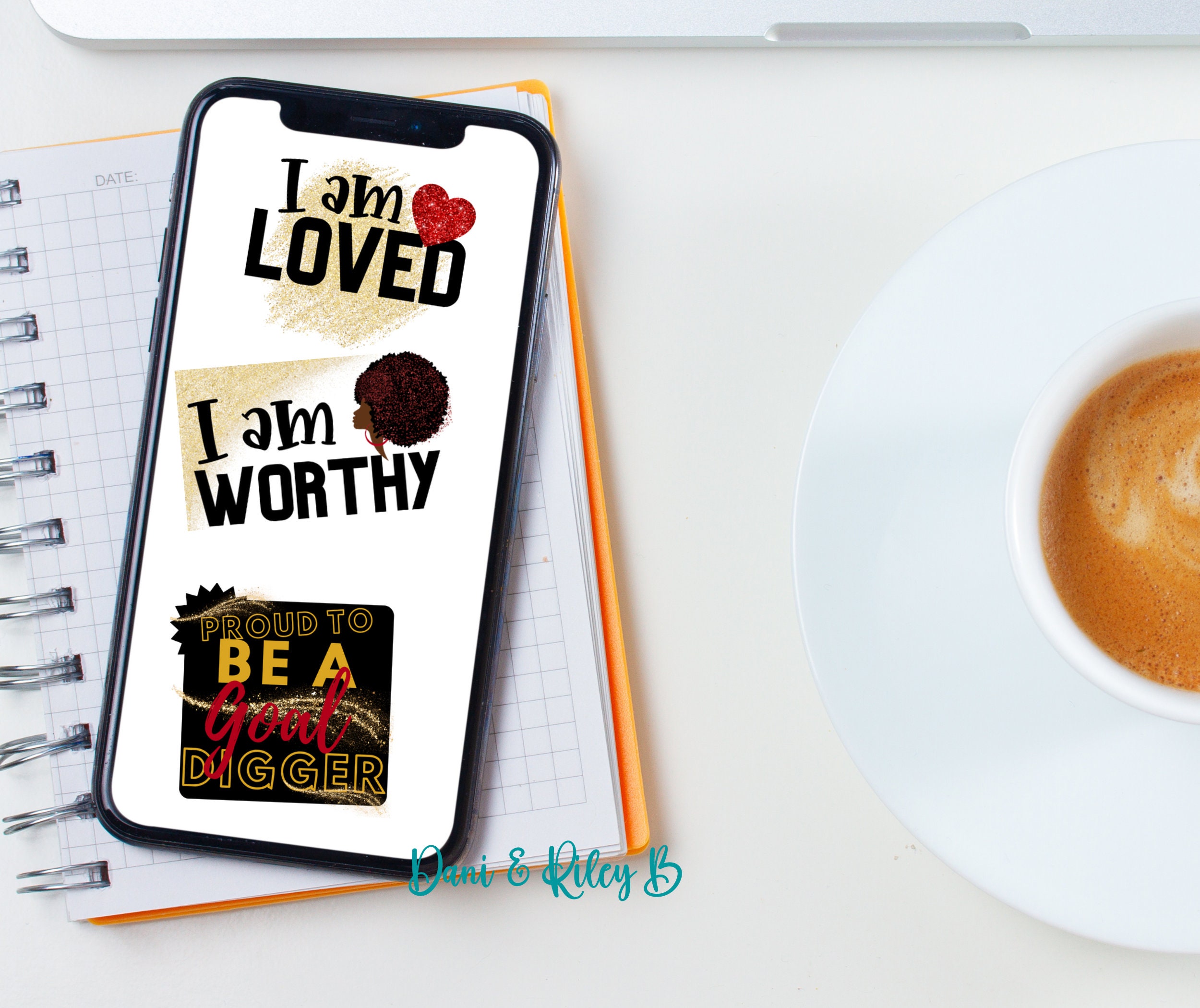 Black Girl Digital Stickers, Goodnotes Stickers, 2023, New Year, Vision ...