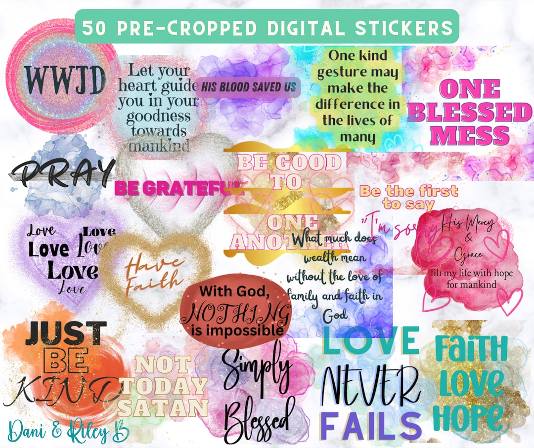 Faith Digital Stickers, Bible Sticker Bundle, Digital Bible Journaling ...