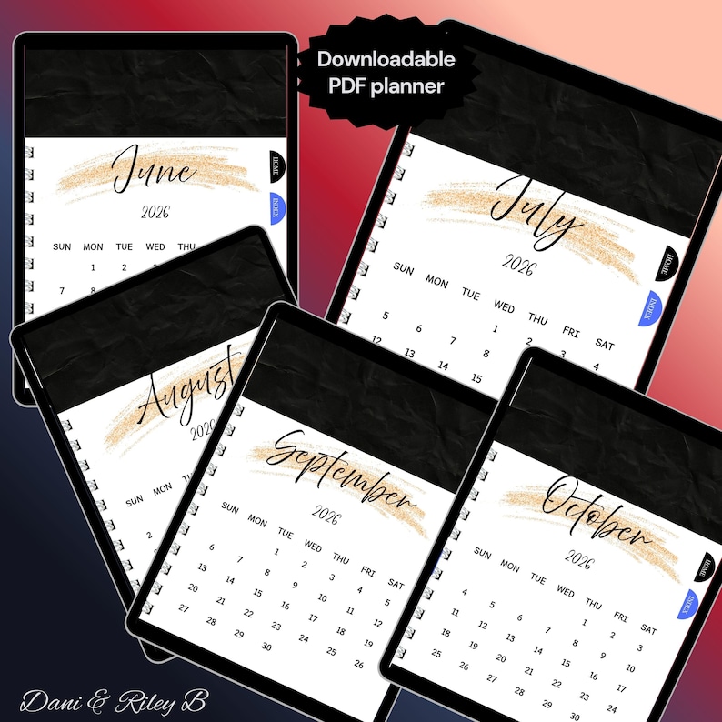 2026 Hyperlinked PDF Daily Monthly Calendar Task Manager Budget Planner ...