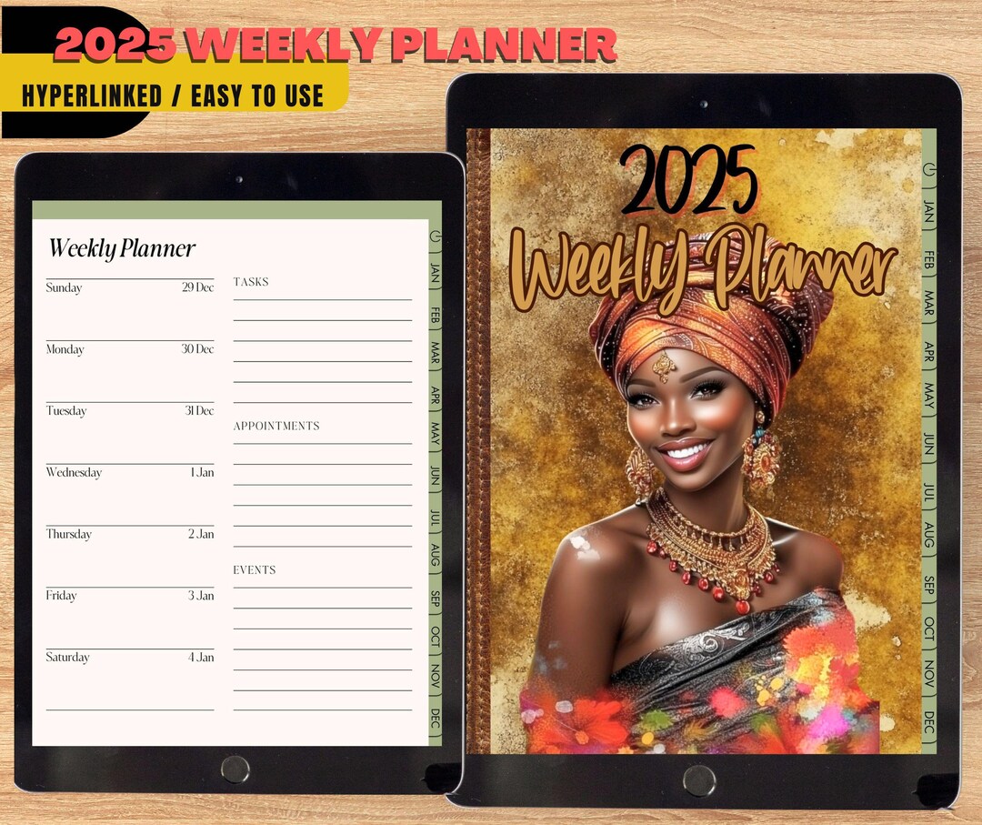 2025 Weekly Planner, Black Girl Digital Planner, Black Girl Magic ...