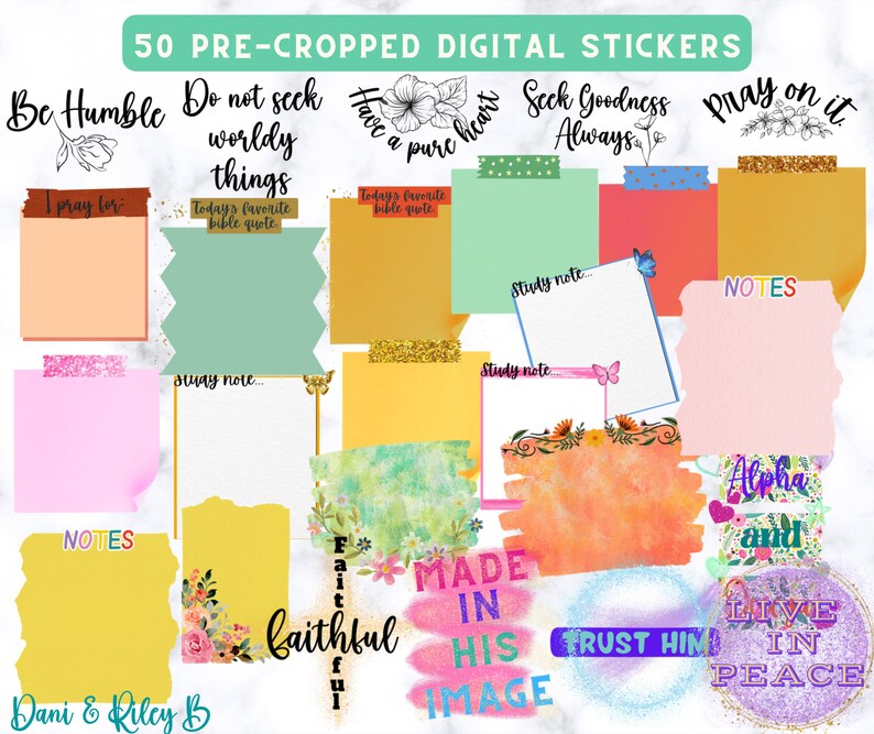 Faith Digital Stickers, Bible Sticker Bundle, Digital Bible Journaling ...