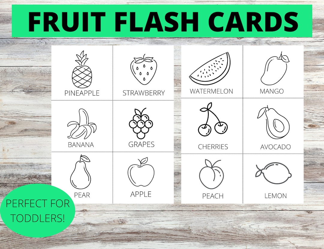 Fruit Flash Cards - Printable - Instant Download - Color at Home ...