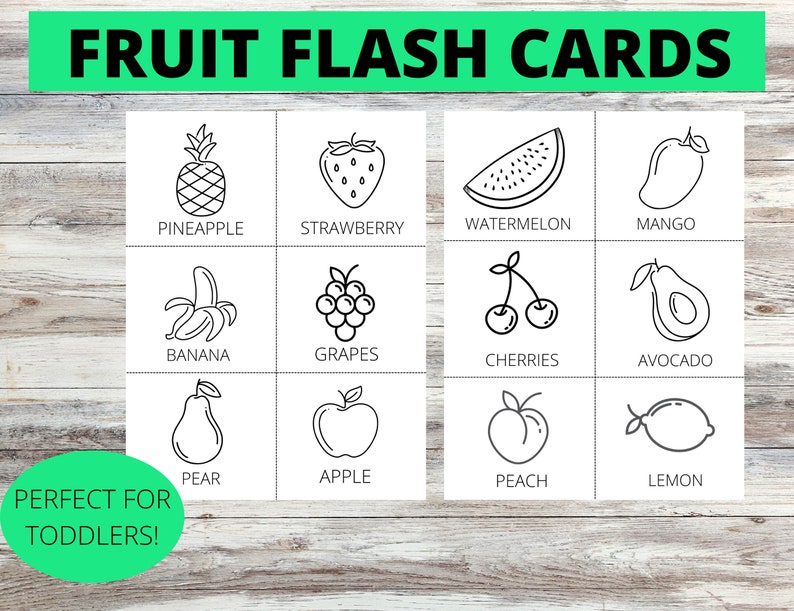 Fruit Flash Cards - Printable - Instant Download - Color at Home ...