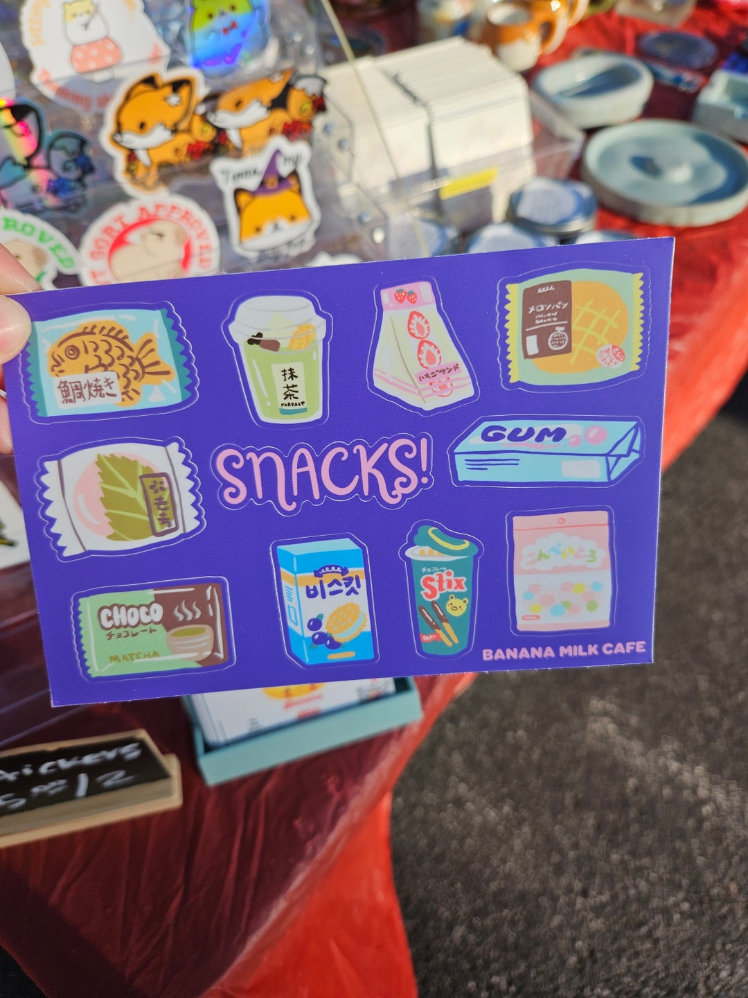 Kawaii Japanese Snack Vinyl Sticker Sheet Taiyaki Matcha Sakura ...