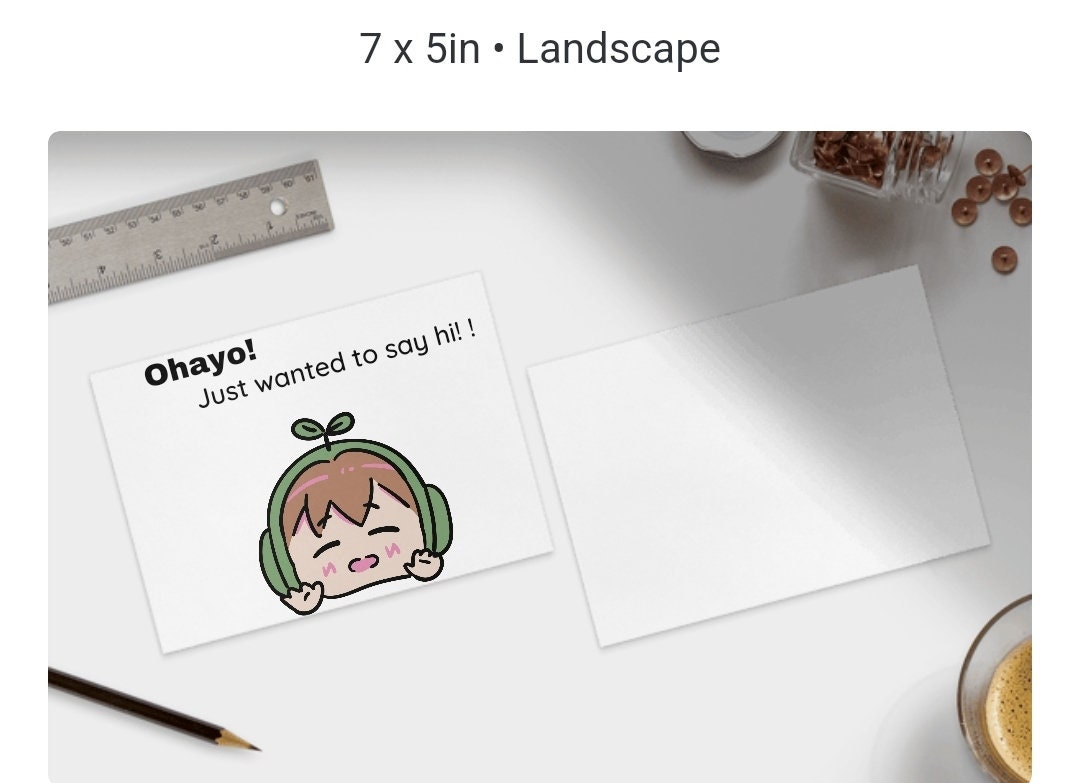 PRINTABLE Blank Card Hello Ohayo Good Morning Just Saying Hi Kawaii ...