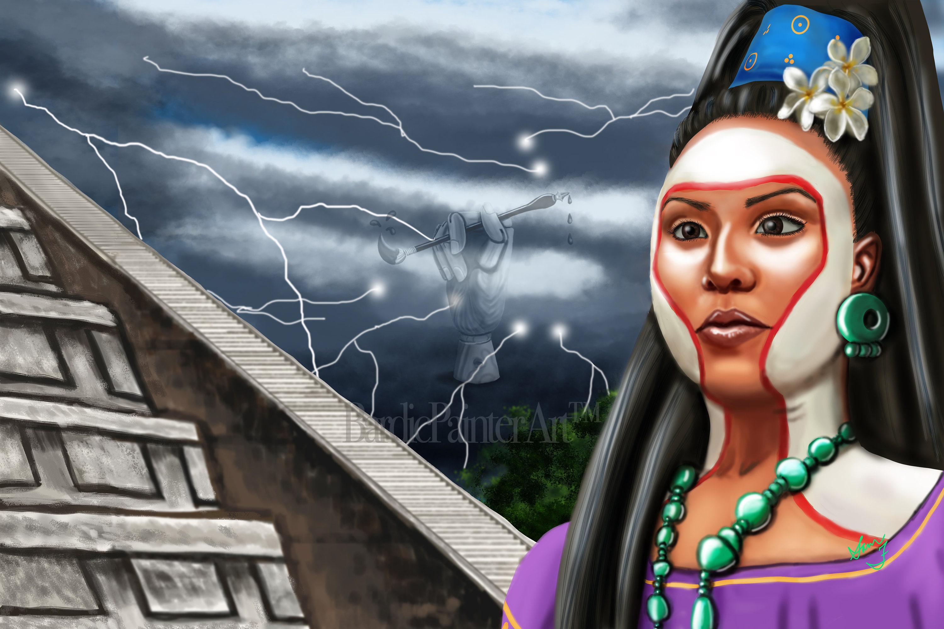 Native American Princess Art Sac-nicté at Chichen Itza - Etsy