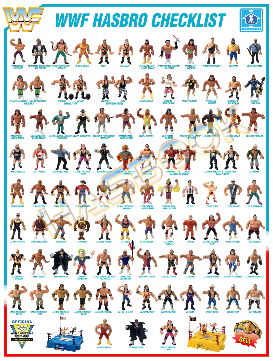 WWF Hasbro Photo Checklist 17 X 22 or 18 X24 - Etsy