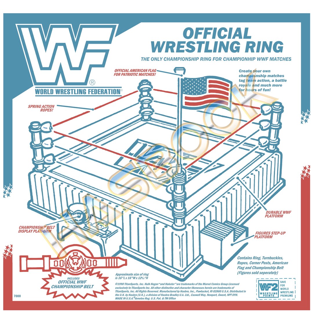 WWF Hasbro Ring Box Back Art Reproduction - Etsy